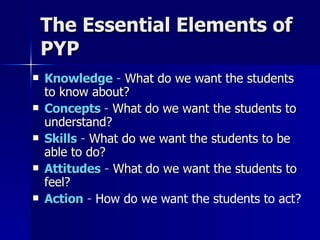 Introduction to PYP | PPT | Primary Education | Education