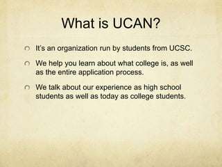 Meet 1 What is UCAN? | PPTX