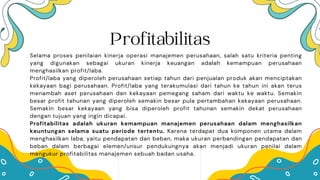 Profitabilitas pada Kinerja Operasi dan pengendalian tingkat ...