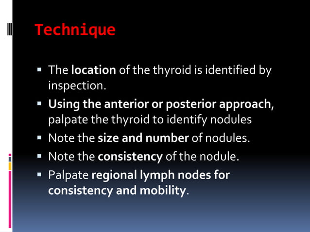 Examination of thyroid gland | PPTX | Thyroid Disorders | Endocrine and ...