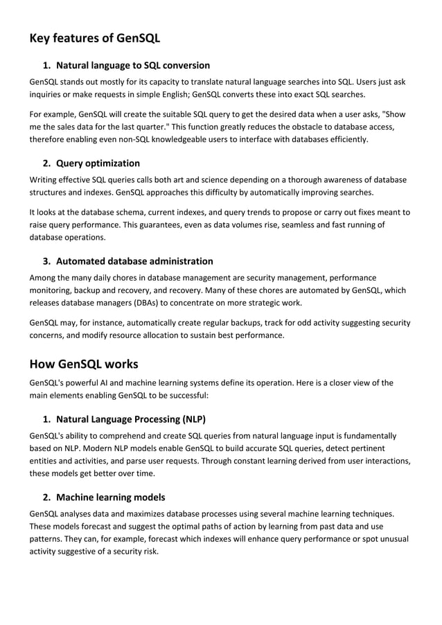 GenSQL Unveiled: How Generative AI is Transforming Databases | PDF