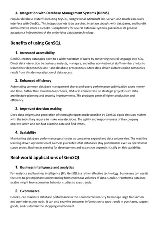GenSQL Unveiled: How Generative AI is Transforming Databases | PDF