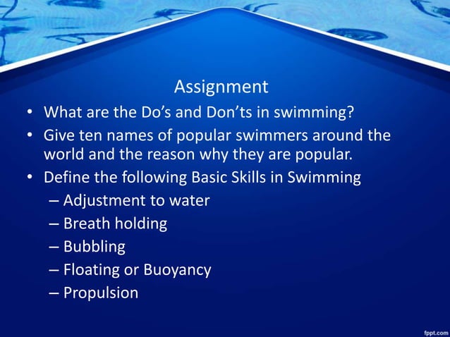 Power point presentation in swimming…….. | PPT