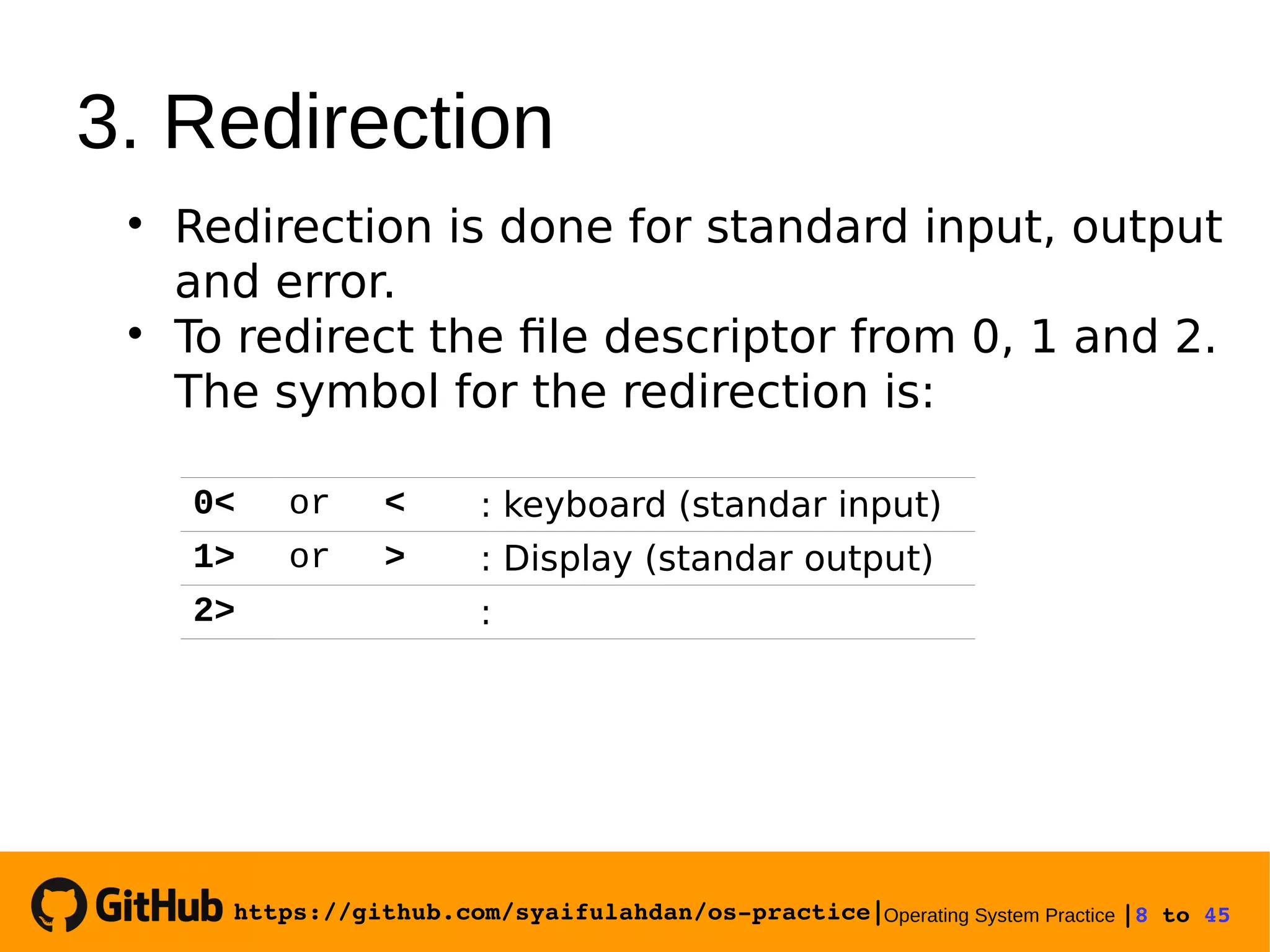 Operating System Practice : Meeting 3 - operasi input output-slide | PPT