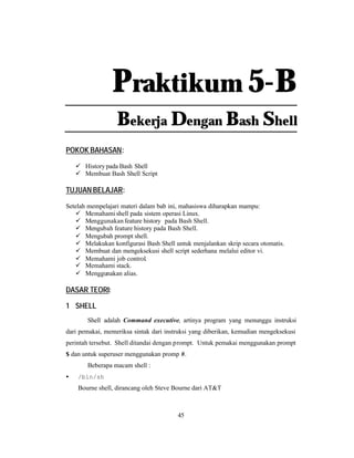Meeting 8-practice5 a-working with bash shell-b-modul | PDF