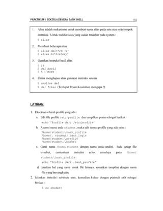 Meeting 8-practice5 a-working with bash shell-b-modul | PDF
