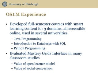 Adaptive Navigation Support and Open Social Learner Modeling for PAL | PPTX