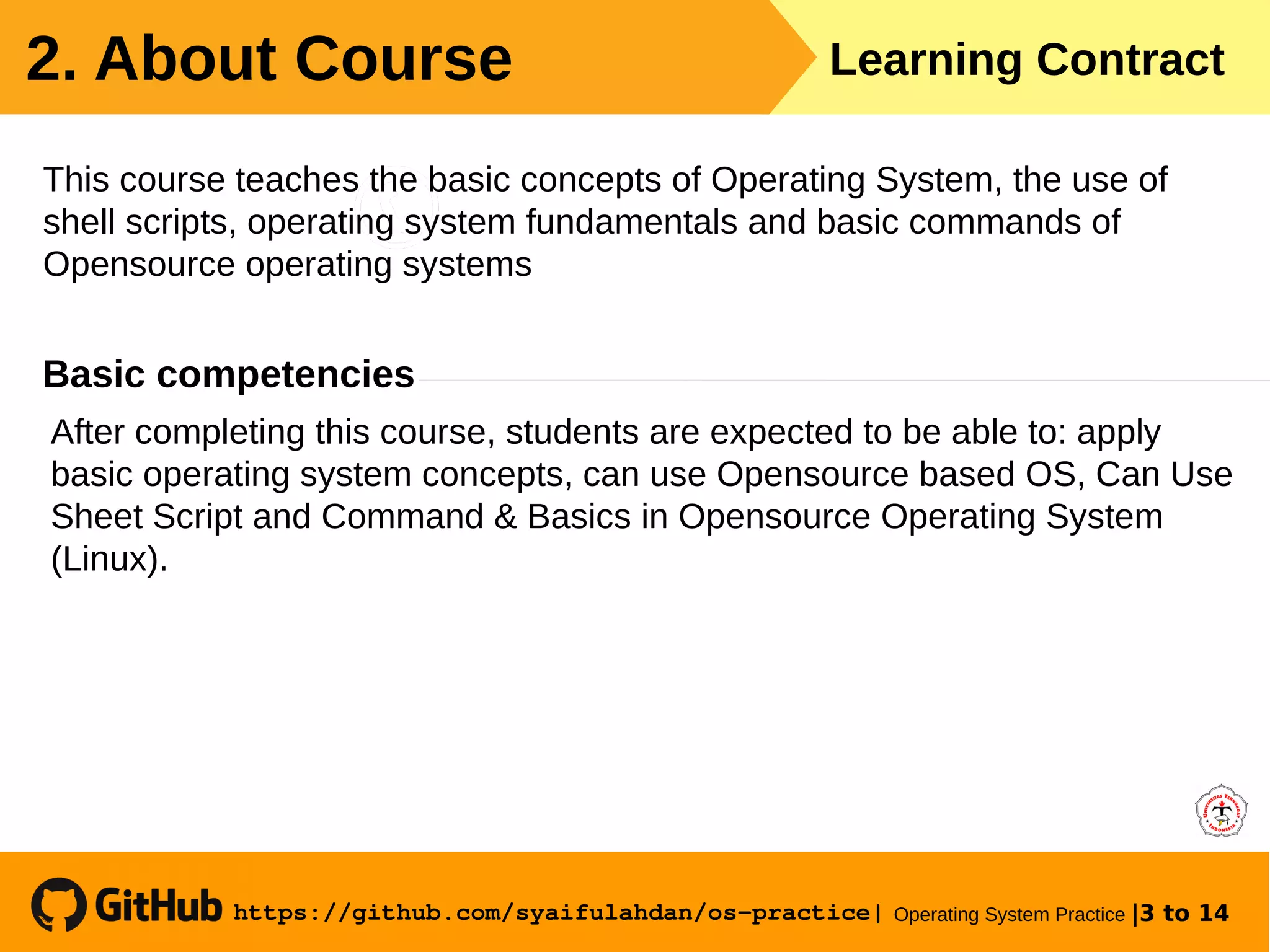 Operating System Practice : Meeting1.0 learning contract | PPT