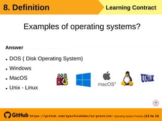 Operating System Practice : Meeting1.0 learning contract | PPT