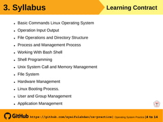 Operating System Practice : Meeting1.0 learning contract | PPT