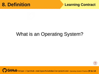 Operating System Practice : Meeting1.0 learning contract | PPT