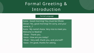 Greetings and Introduction - Speaking Class | PPTX | Dating | Family ...