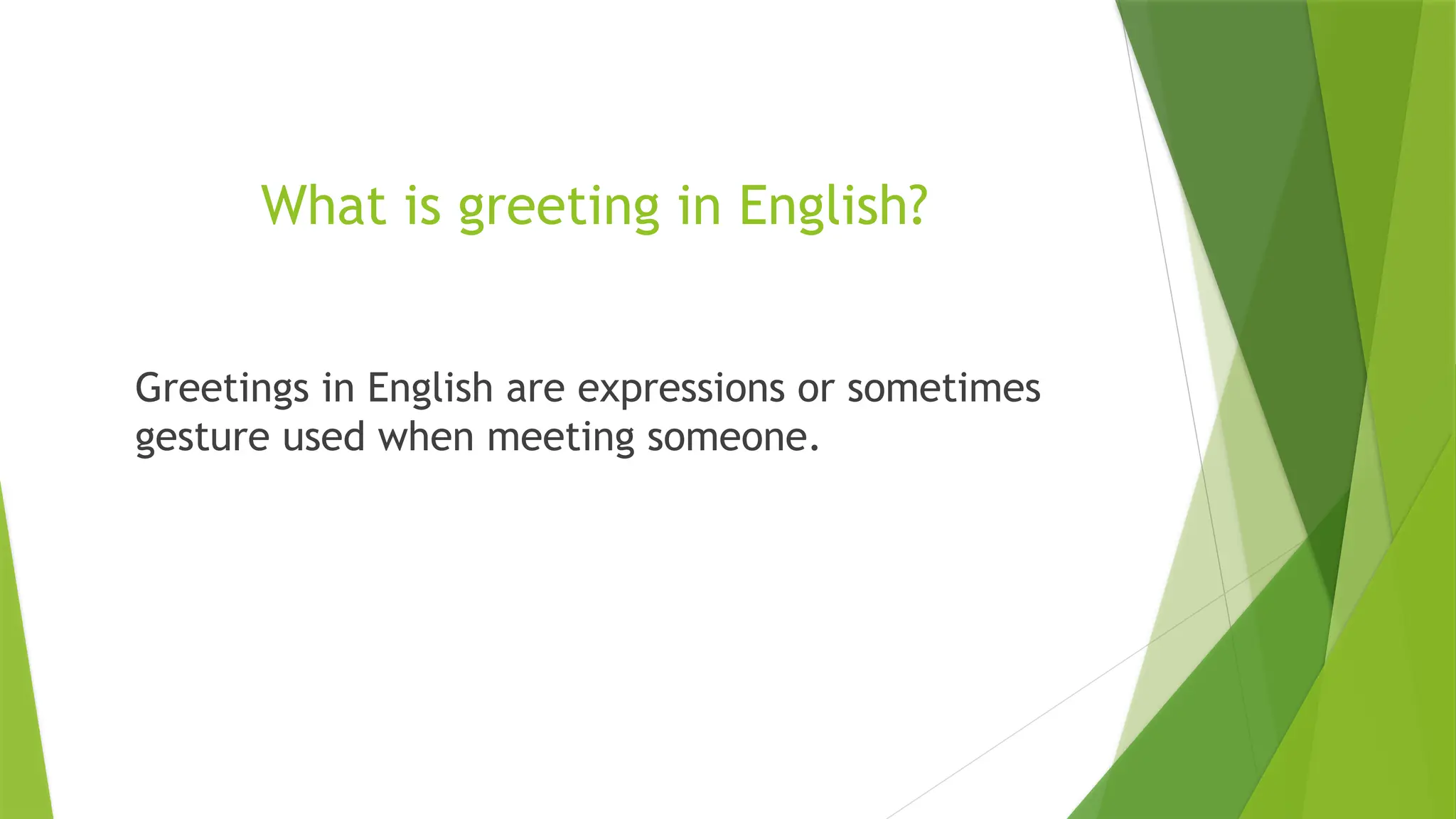 Greetings and Personal Questions in English | PPTX