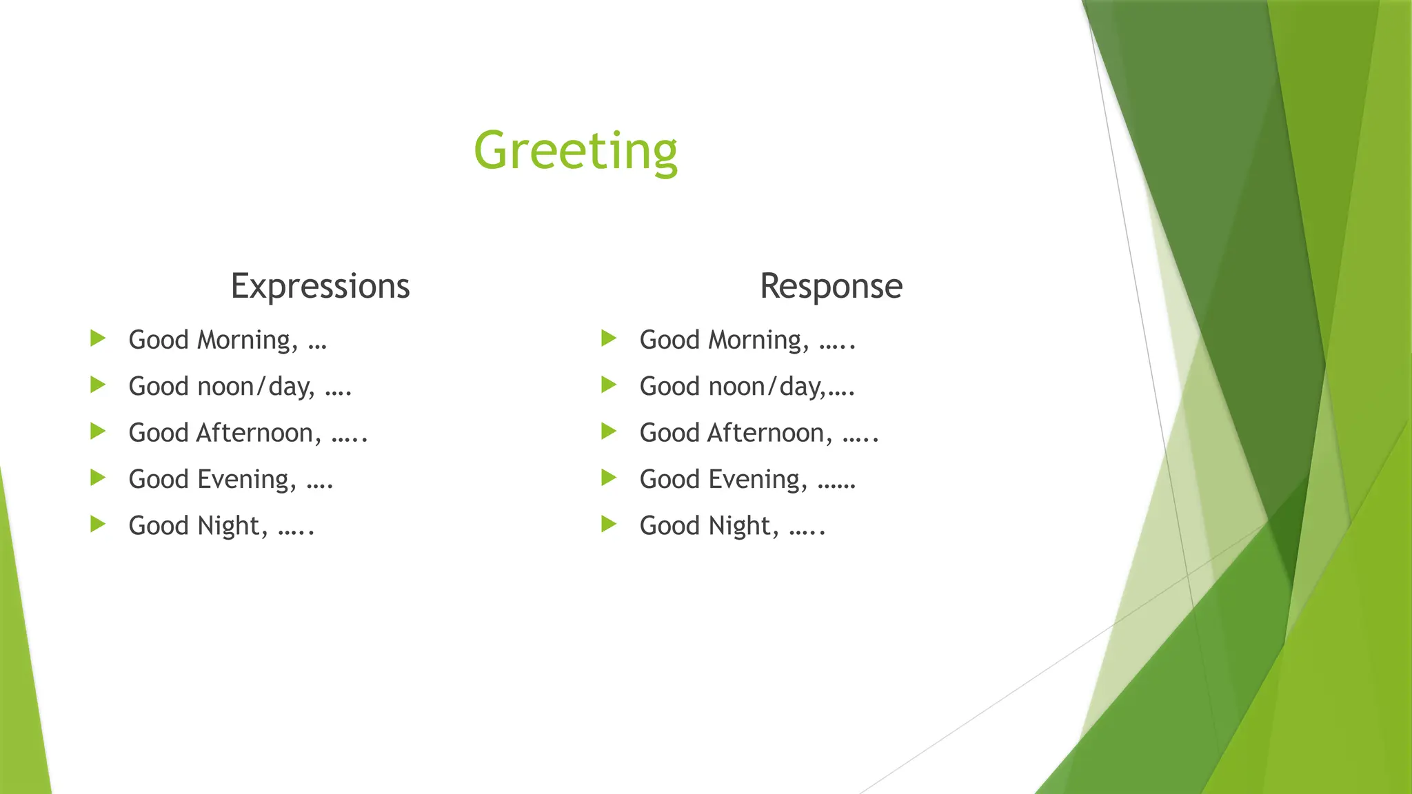 Greetings and Personal Questions in English | PPTX