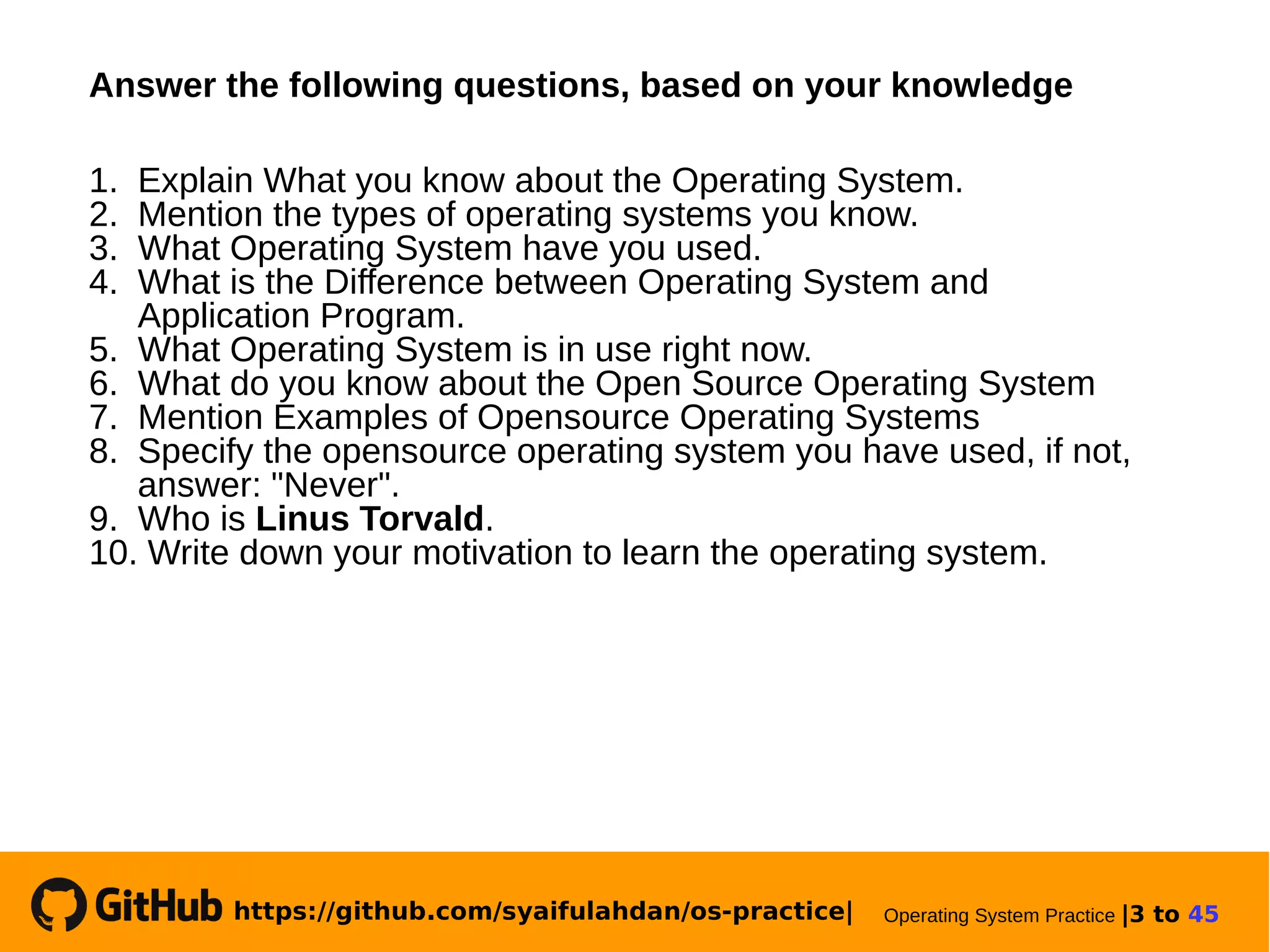 Operating System Practice : Meeting1 pre test | PPT