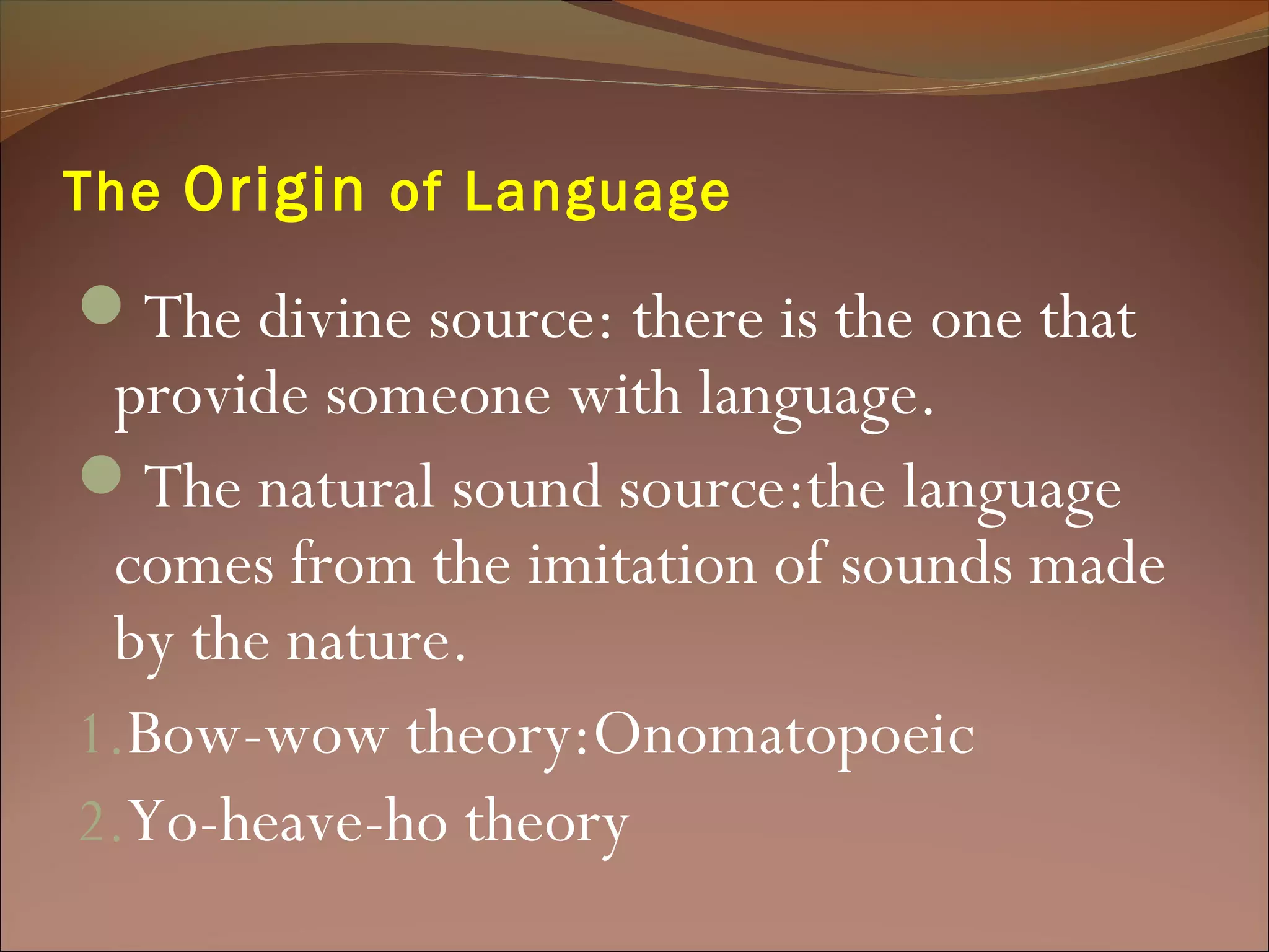 The origin of language | PPT