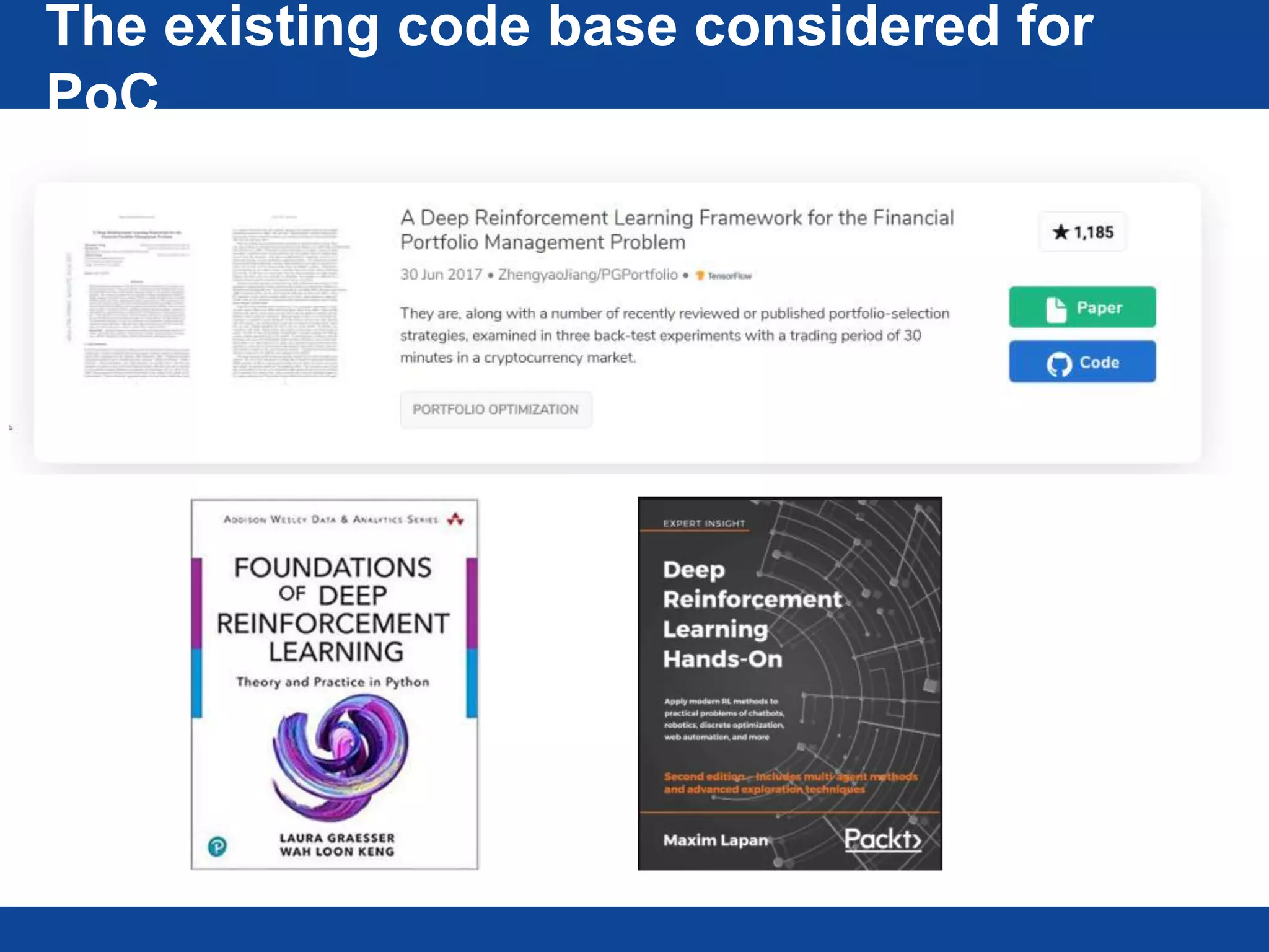 Deep Reinforcement Learning for Portfolio Optimization | PPTX | Stocks ...