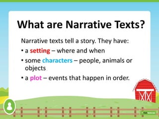 Identifying and Understanding Narrative text | PPTX