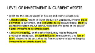 Meeting 3 - Working capital Investment policy (Financial Management) | PPTX