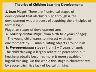 Theories of children learning development | PPT