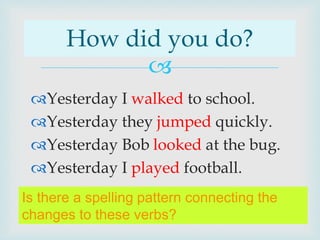 The using of regular and irregular verbs | PPT