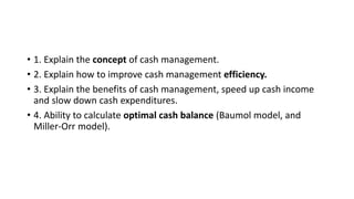 Meeting 4 - Cash management (Financial Management) | PPTX