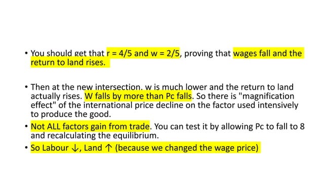Meeting 4 - Stolper - Samuelson theorem (International Economics) | PPTX