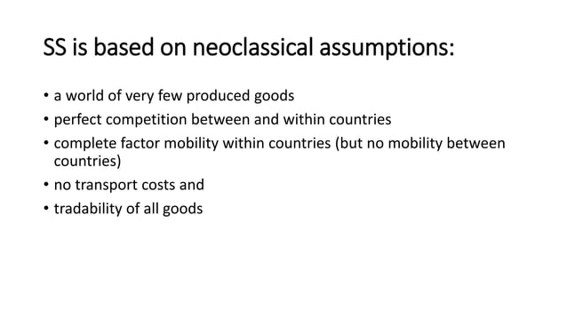 Meeting 4 - Stolper - Samuelson theorem (International Economics) | PPTX