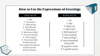 greetings and leave taking in english conversation | PDF