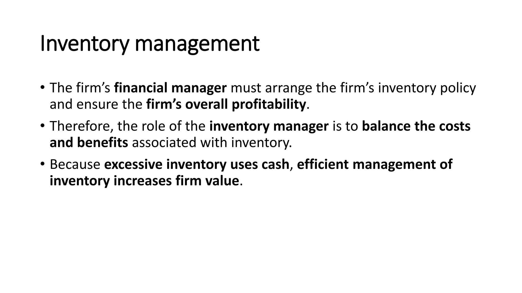 Meeting 6 - Inventory Management (Financial Management) | PPTX