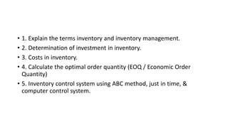 Meeting 6 - Inventory Management (Financial Management) | PPTX