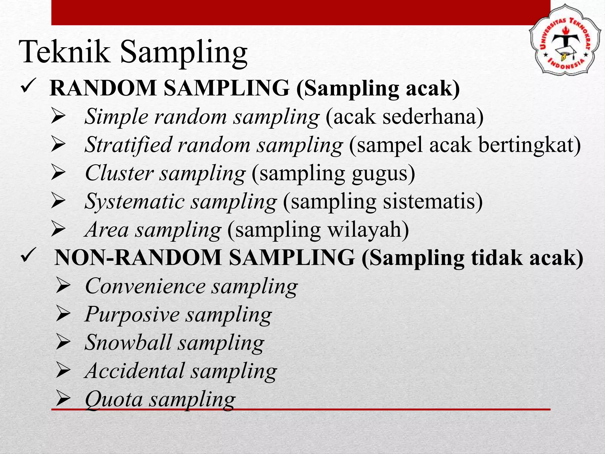 Teknik Sampling | PPT
