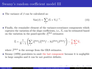 Econometrics of panel data - a presentation | PDF