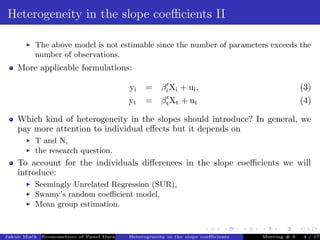 Econometrics of panel data - a presentation | PDF