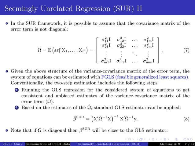 Econometrics of panel data - a presentation | PDF