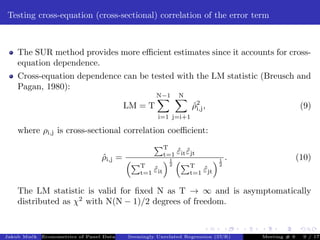 Econometrics of panel data - a presentation | PDF