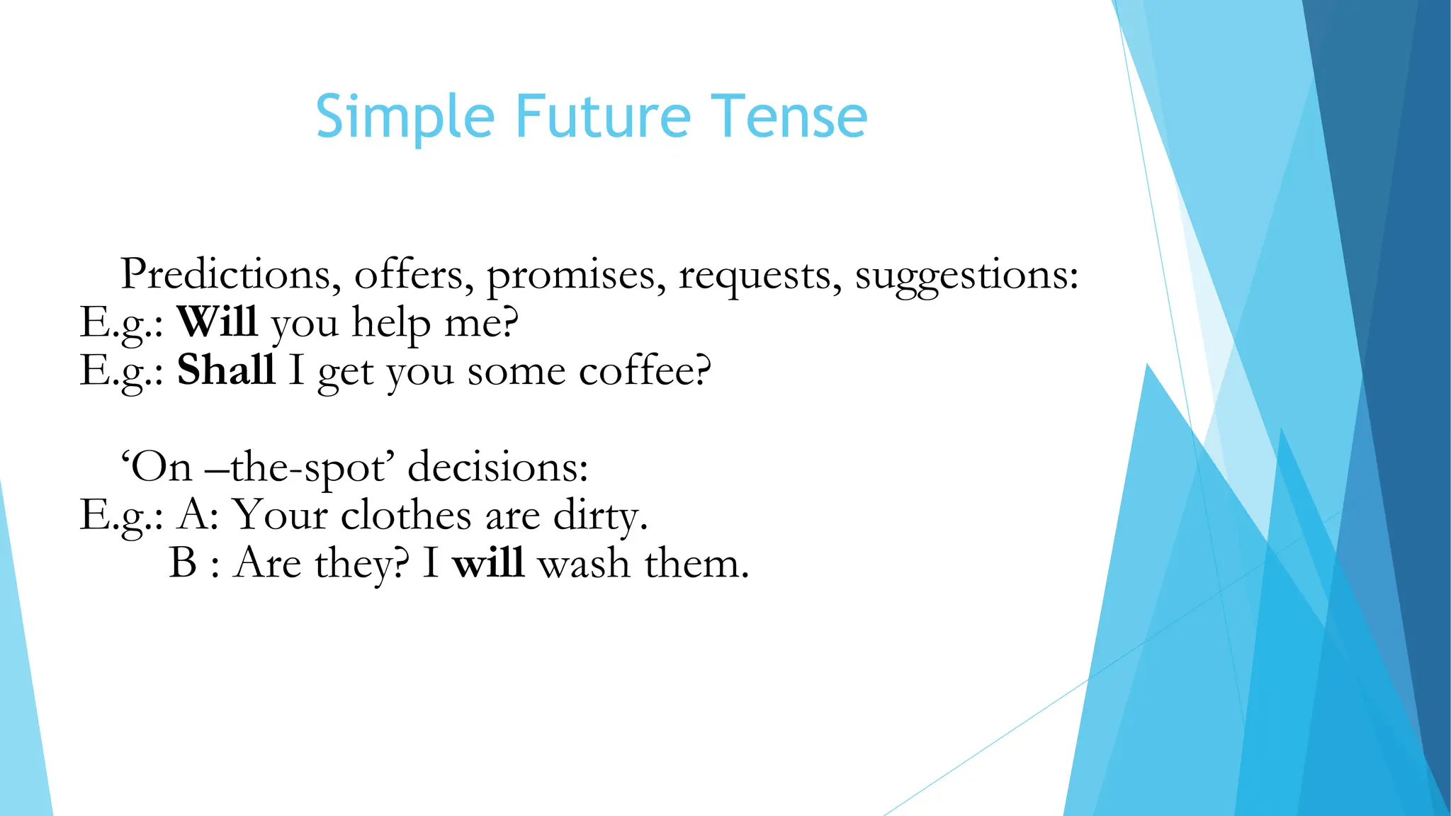 Simple Future tense .................... | PPT