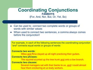 part of speech - a material of Conjunctions | PPT