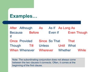 part of speech - a material of Conjunctions | PPT
