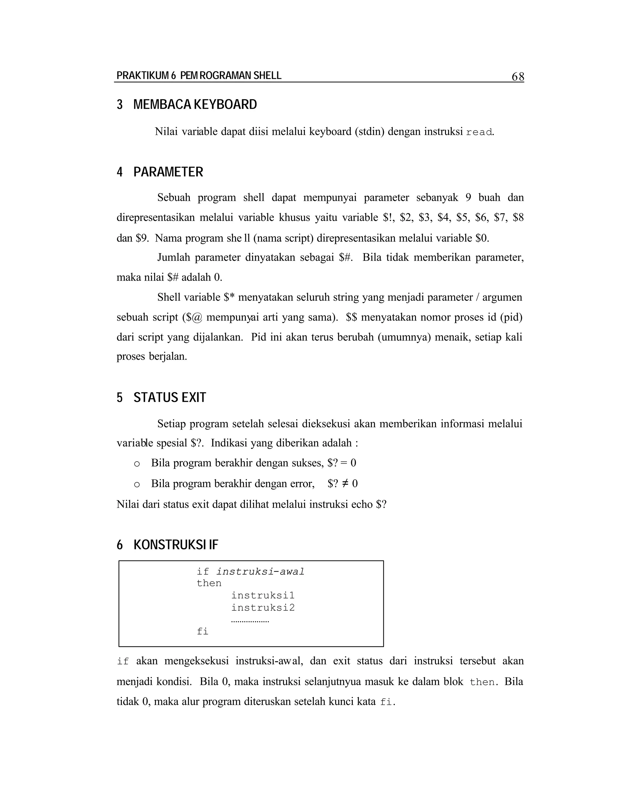 Meeting 9 pemrograman shell - a | PDF