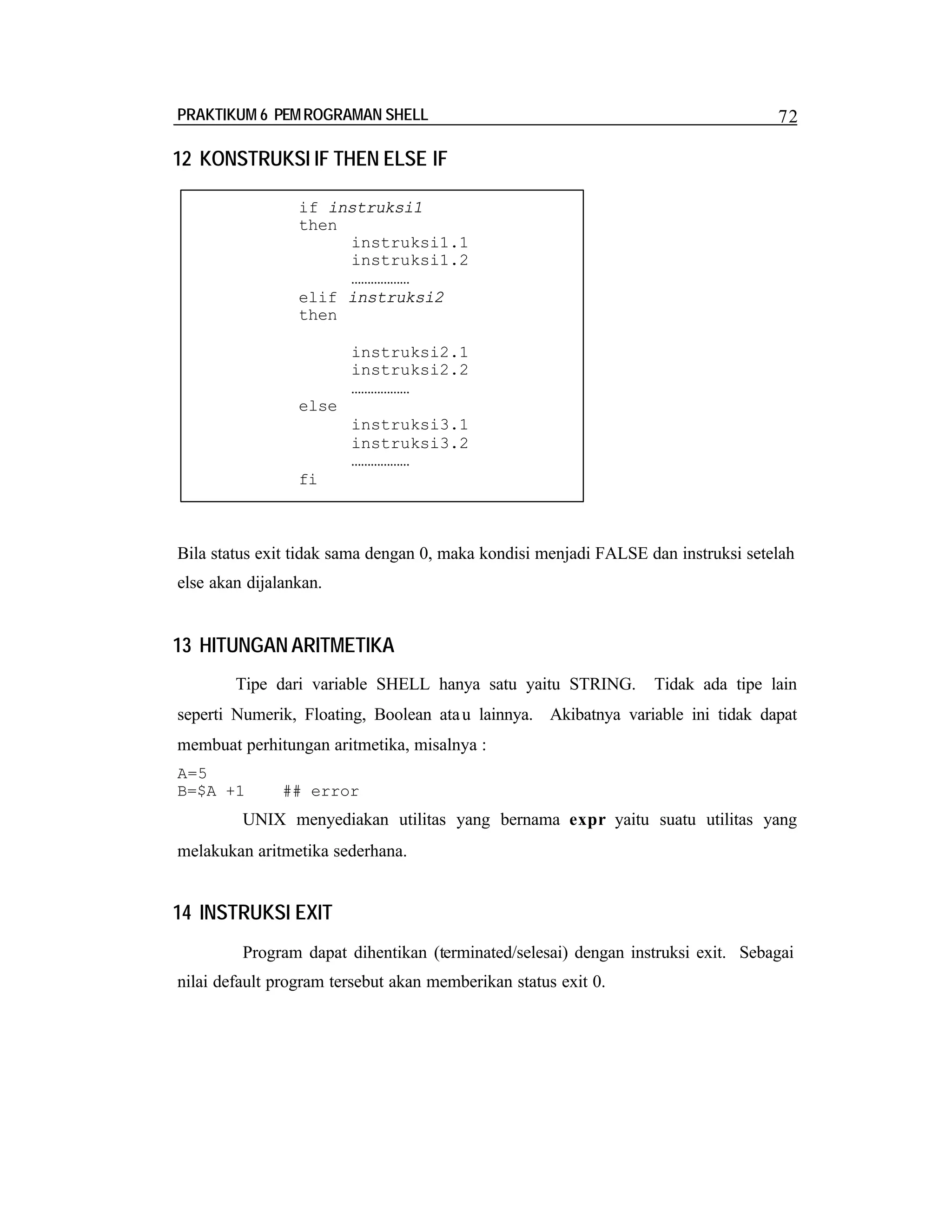 Meeting 9 pemrograman shell - a | PDF