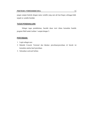 Meeting 9 pemrograman shell - a | PDF