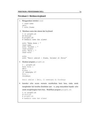 Meeting 9 pemrograman shell - a | PDF