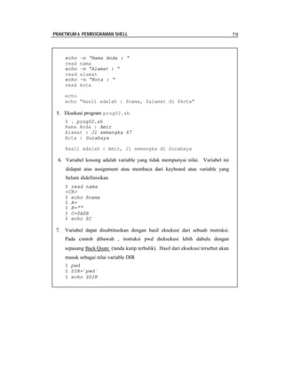 Meeting 9 pemrograman shell - a | PDF