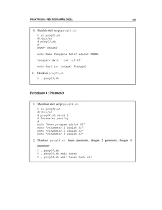 Meeting 9 pemrograman shell - a | PDF