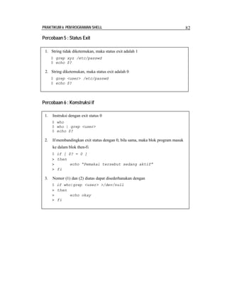 Meeting 9 pemrograman shell - a | PDF