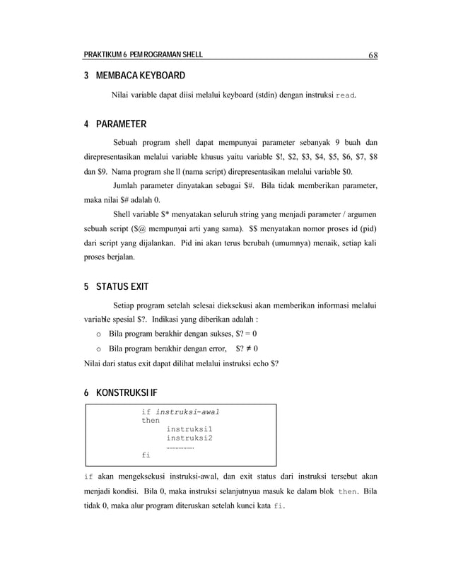 Meeting 9 pemrograman shell - a | PDF