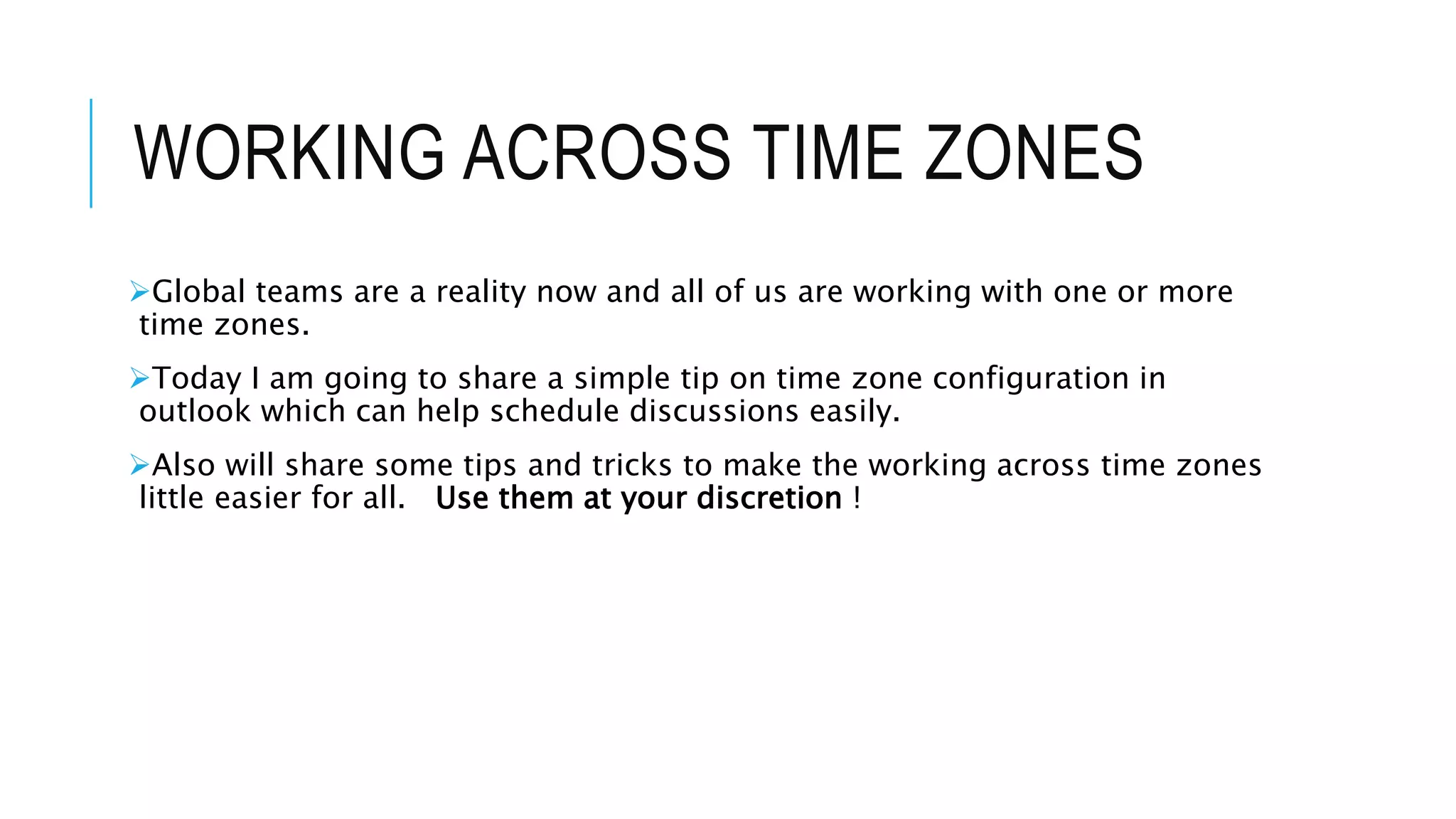 Meeting acrosstimezones | PPTX