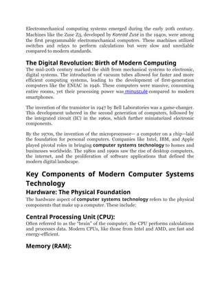 Computer Systems Technology: Paving the Way for Digital Future | DOCX