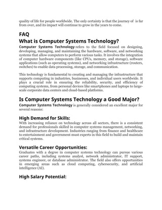 Computer Systems Technology: Paving the Way for Digital Future | DOCX